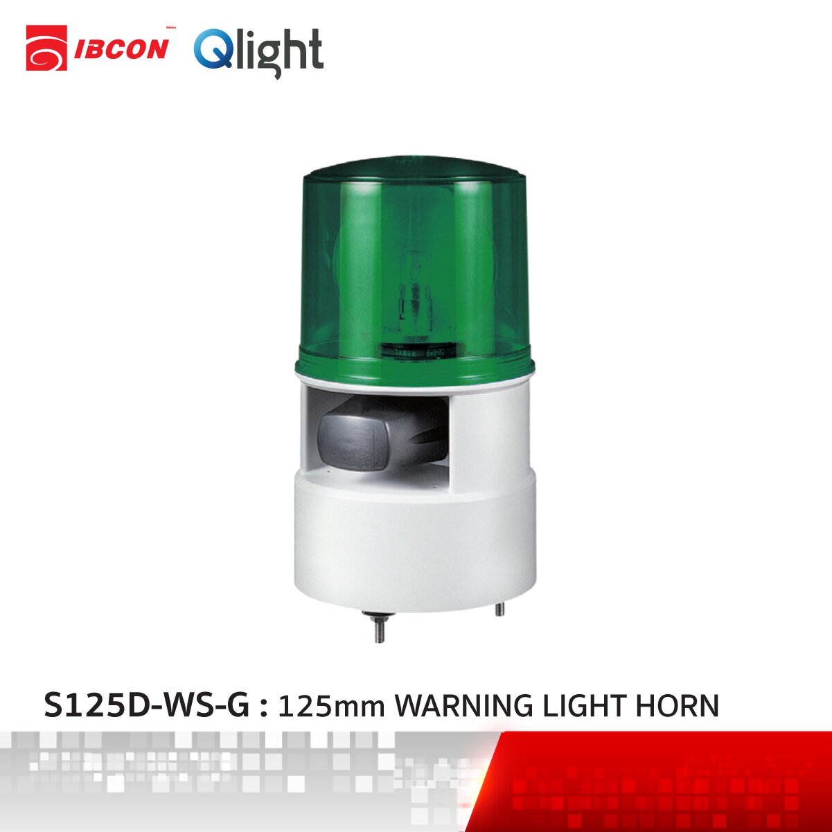 [S125D-WS] Ø125mm Bulb Revolving Light & Electric Horn/ Warning sounds - IBCON