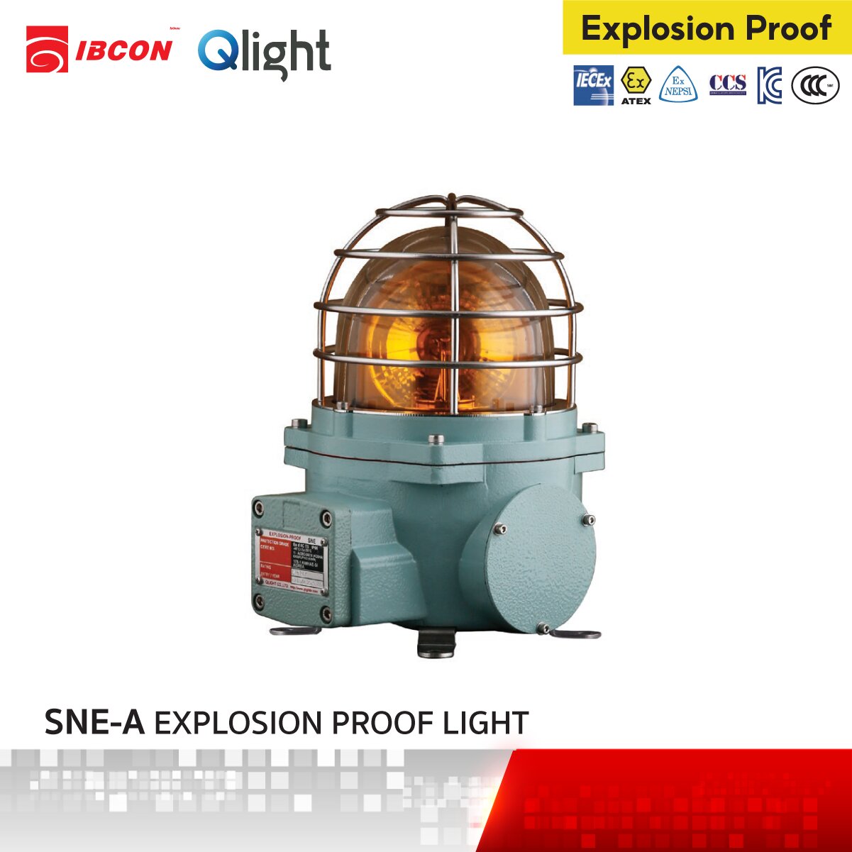 [ SNE ] Ø130mm Explosion Proof Bulb Revolving Warning Light - IBCON