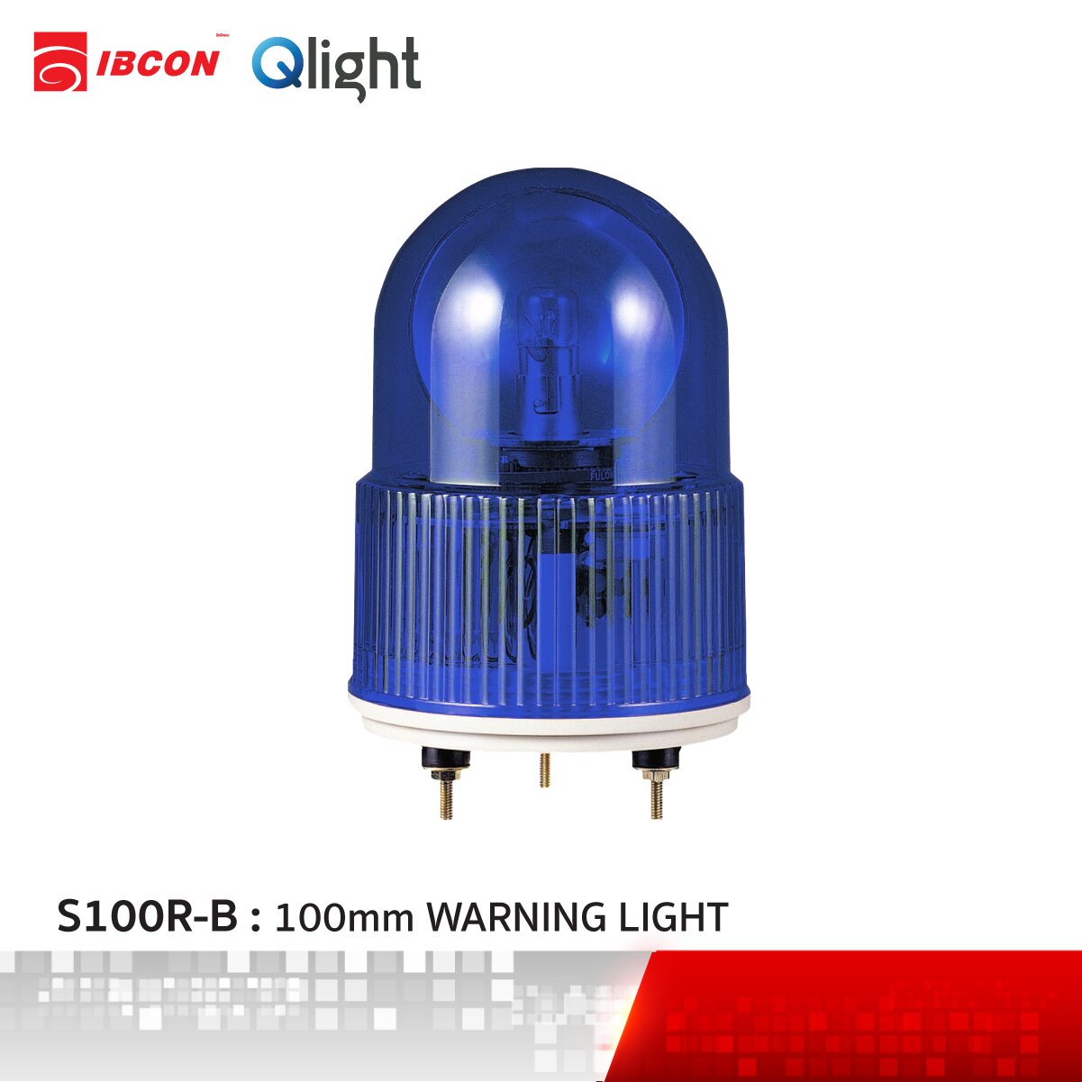 [ S100R ] Ø100mm Bulb Revolving Warning Light - IBCON