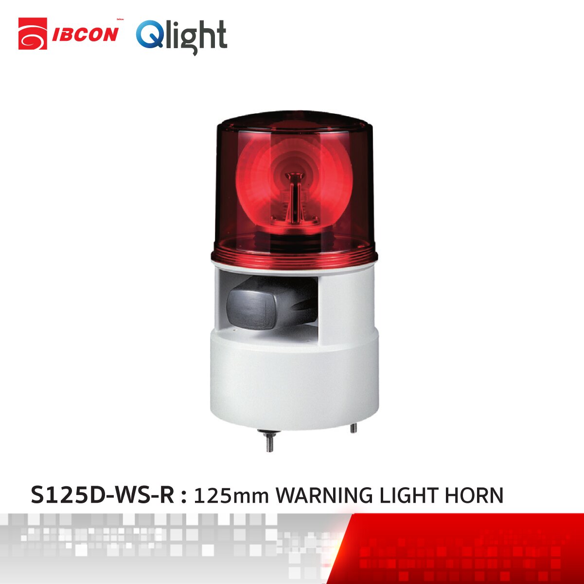[S125D-WS] Ø125mm Bulb Revolving Light & Electric Horn/ Warning sounds - IBCON