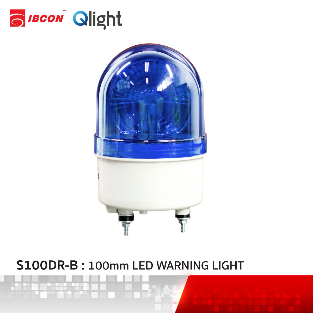 [S100DR] Ø100mm LED Revolving Warning Light - IBCON