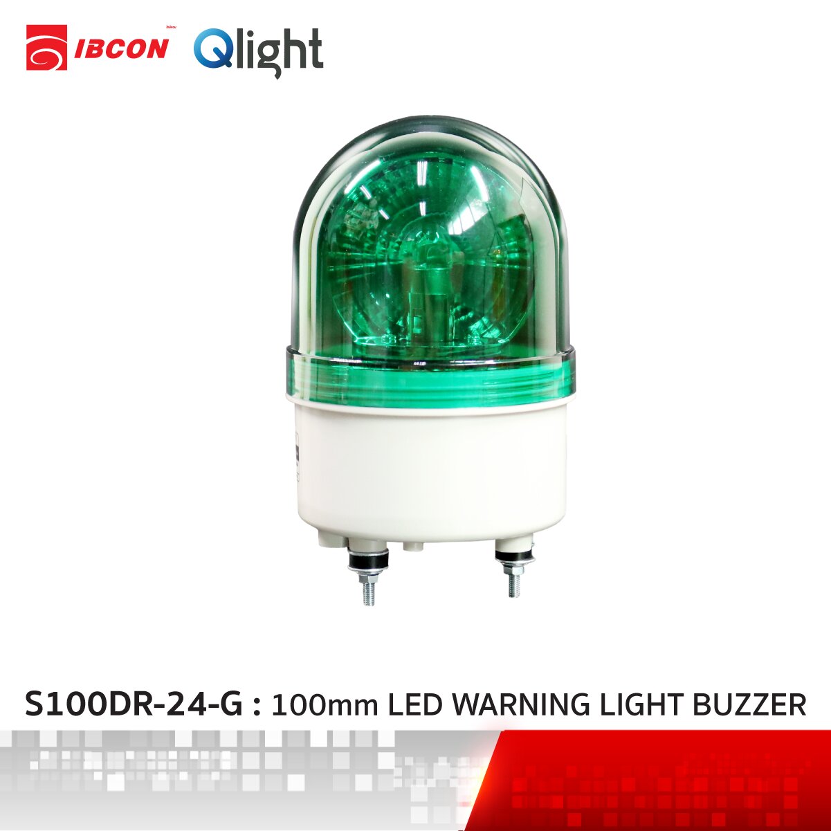[ S100DR-BZ ] Ø100mm LED Revolving Warning Light with Buzzer - IBCON