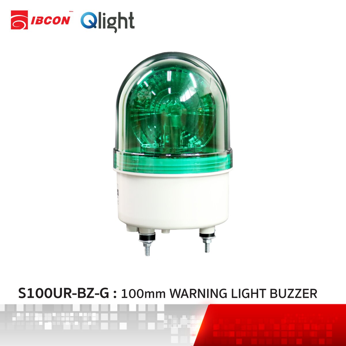 [ S100UR-BZ ] Ø100mm Bulb Revolving Warning Light with Buzzer - IBCON