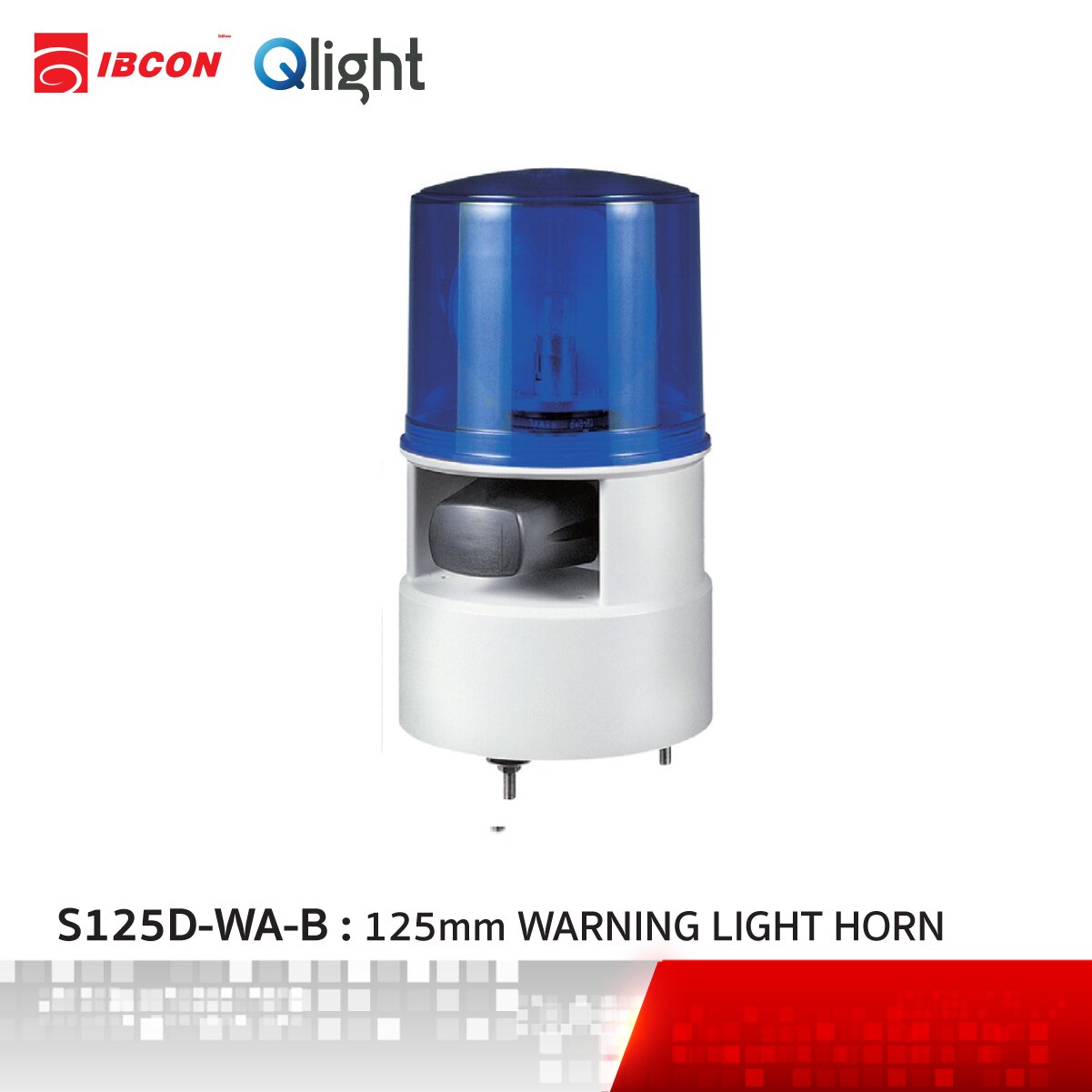 [S125D-WA] Ø125mm Bulb Revolving Light & Electric Horn/Alarms - IBCON