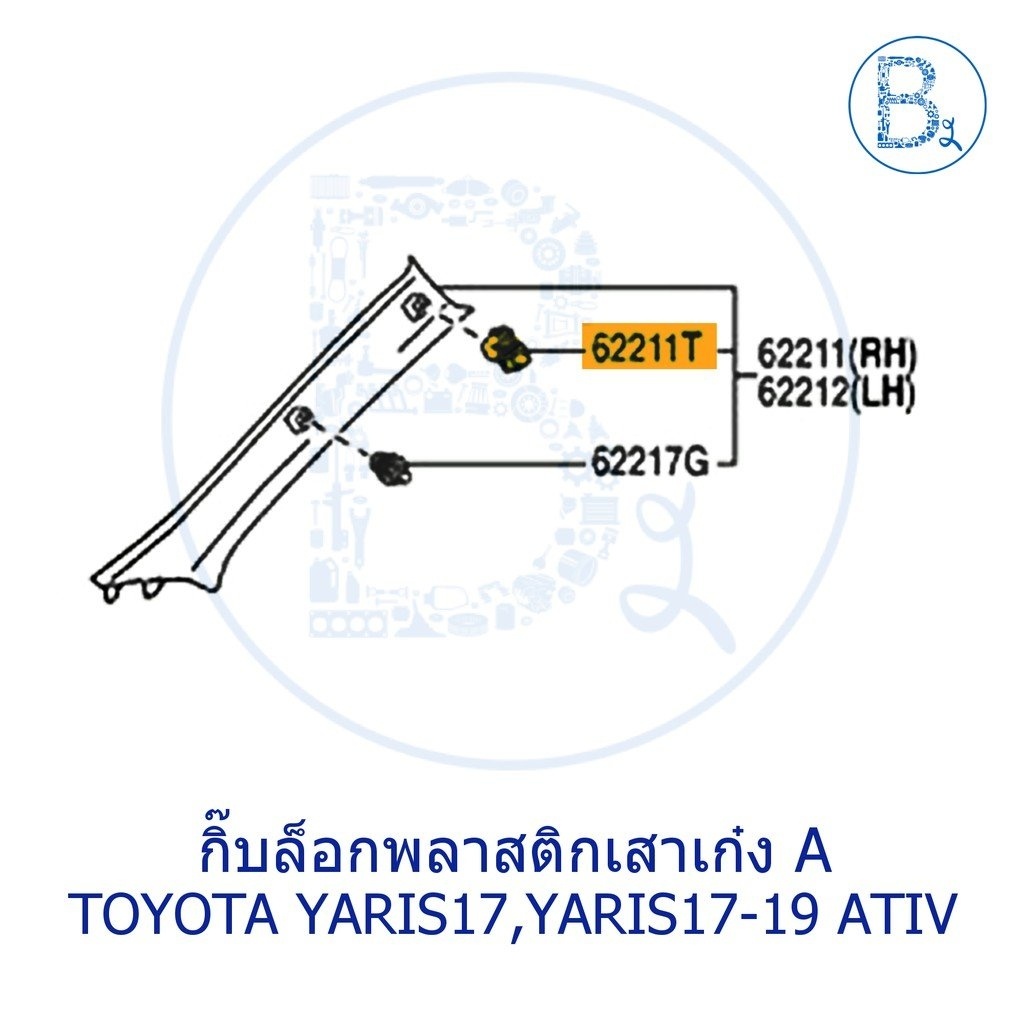 **อะไหล่แท้** กิ๊บพลาสติกเสาเก๋ง A TOYOTA YARIS17 NSP152,YARIS17-19 ...