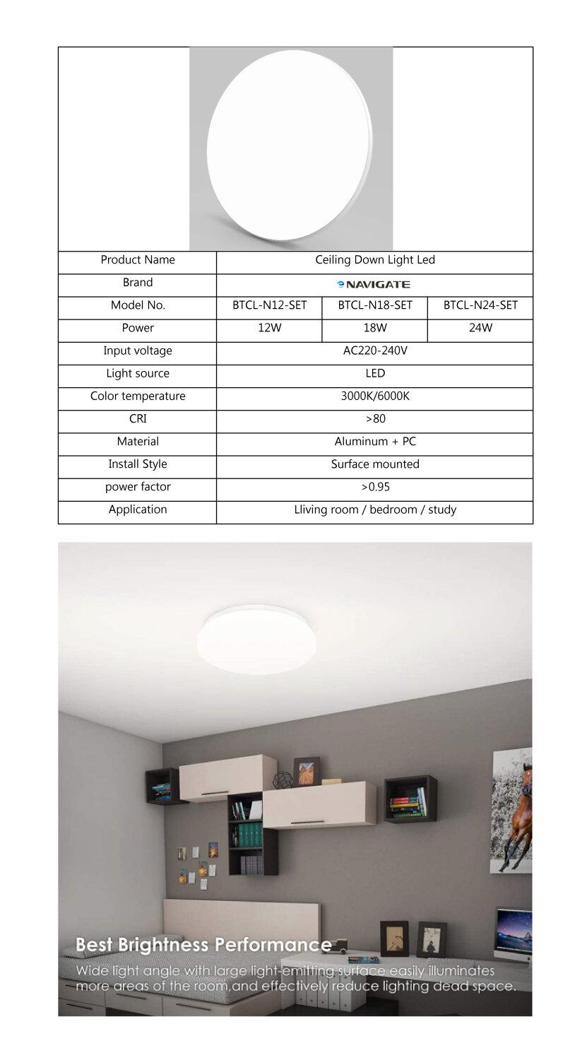Navigate LED Ceiling Light 12W 18W 24W โคมไฟติดเพดาน - PK LIGHTING CENTER