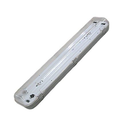 Waterproof Fluorescent โคมกันน้ำกันฝุ่น 2x18W คลิ๊ปล็อคแสตนเลส - PK LIGHT