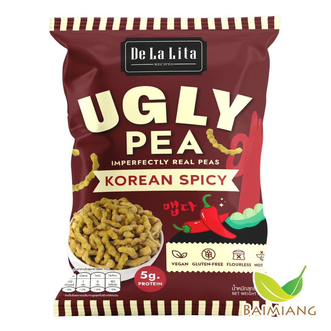 De La Lita ขนมถั่วลันเตาแท่งอบกรอบรสเผ็ดเกาหลี ขนาด 30 g. (04996) - Baimiang Healthy Shop ใบเมี่ยง