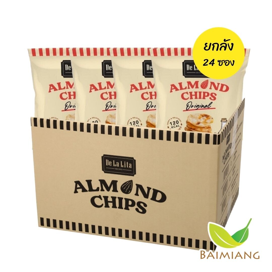 [ยกลัง 24 ซอง] De La Lita แผ่นอัลมอลด์และข้าวรสดั้งเดิม ขนาด 25g. (03260-24) - Baimiang Healthy ...