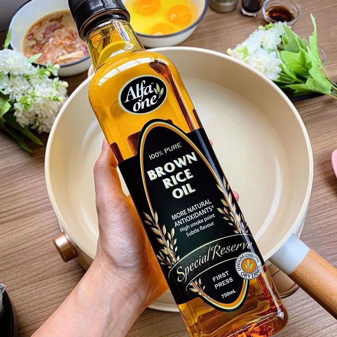 Alfa One น้ำมันรำข้าวหีบเย็น ขนาด 750 ml. (04987) - Baimiang Healthy Shop ใบเมี่ยง