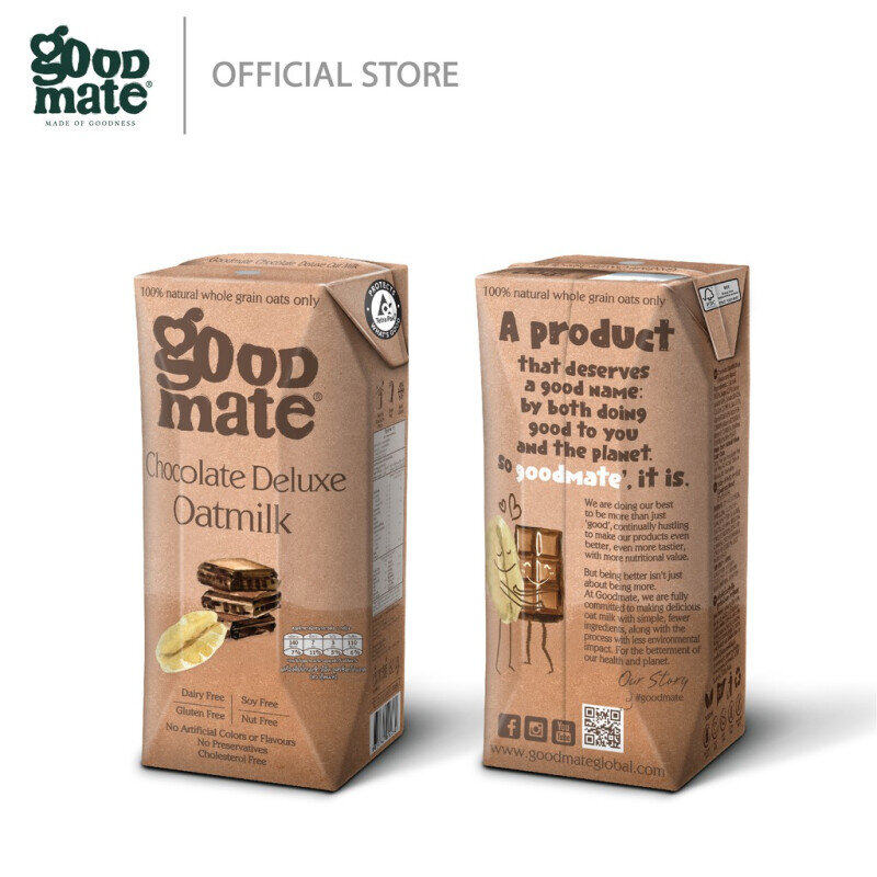 [ยกลัง] Goodmate นมโอ๊ตช็อกโกแลต ดีลักซ์ ขนาด 180 ml. (03560-36) - Baimiang Healthy Shop ใบเมี่ยง