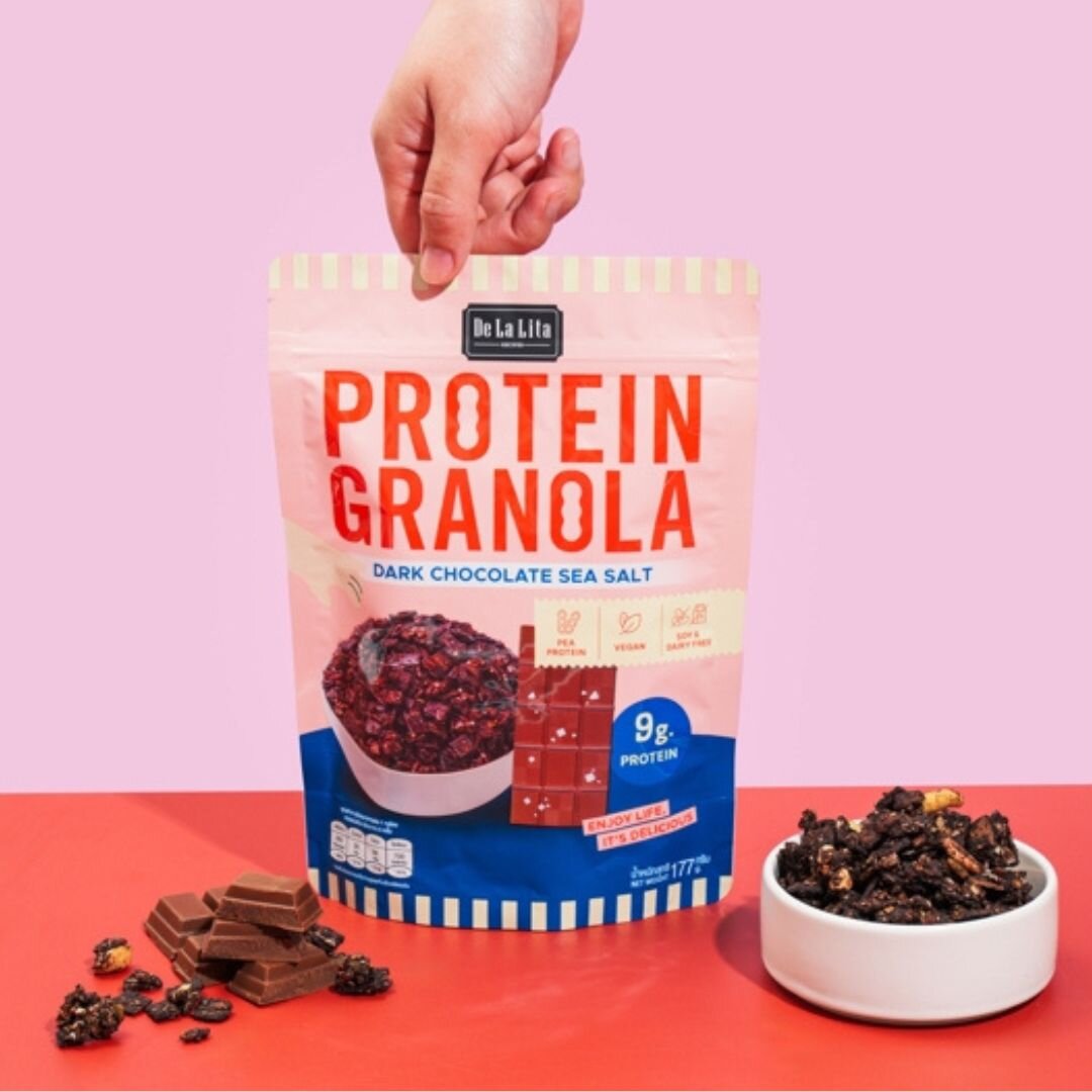 De La Lita ซีเรียลธัญพืชโปรตีน ดาร์กช็อก ขนาด 177 g. (04765) - Baimiang Healthy Shop ใบเมี่ยง