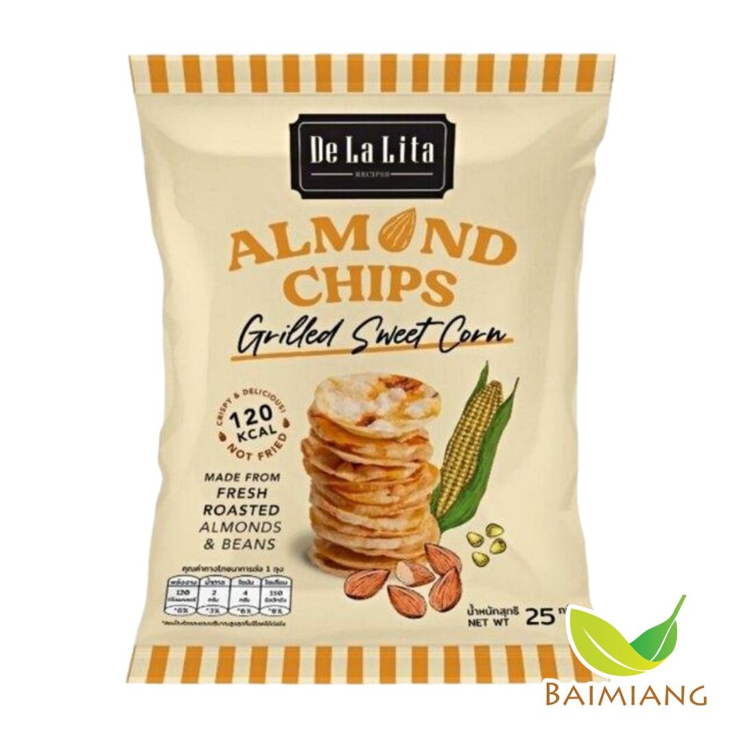 De La Lita แผ่นอัลมอลด์และข้าวรสข้าวโพด ขนาด 25g. (03261) - Baimiang Healthy Shop