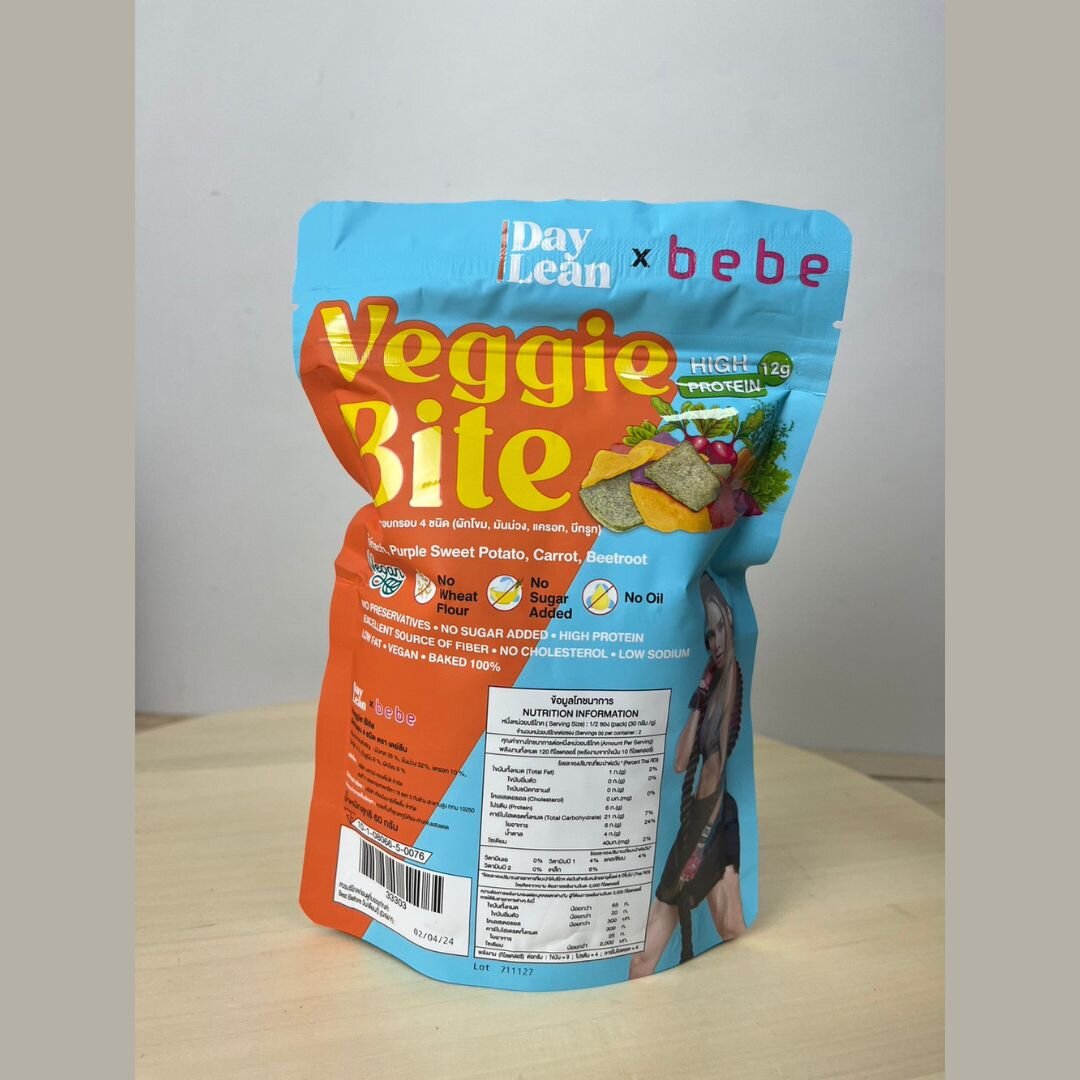 [ยกลัง 12 ซอง] Daylean X Bebe Veggie Bite ผักอบกรอบ ขนาด 60 g. (04522 ...