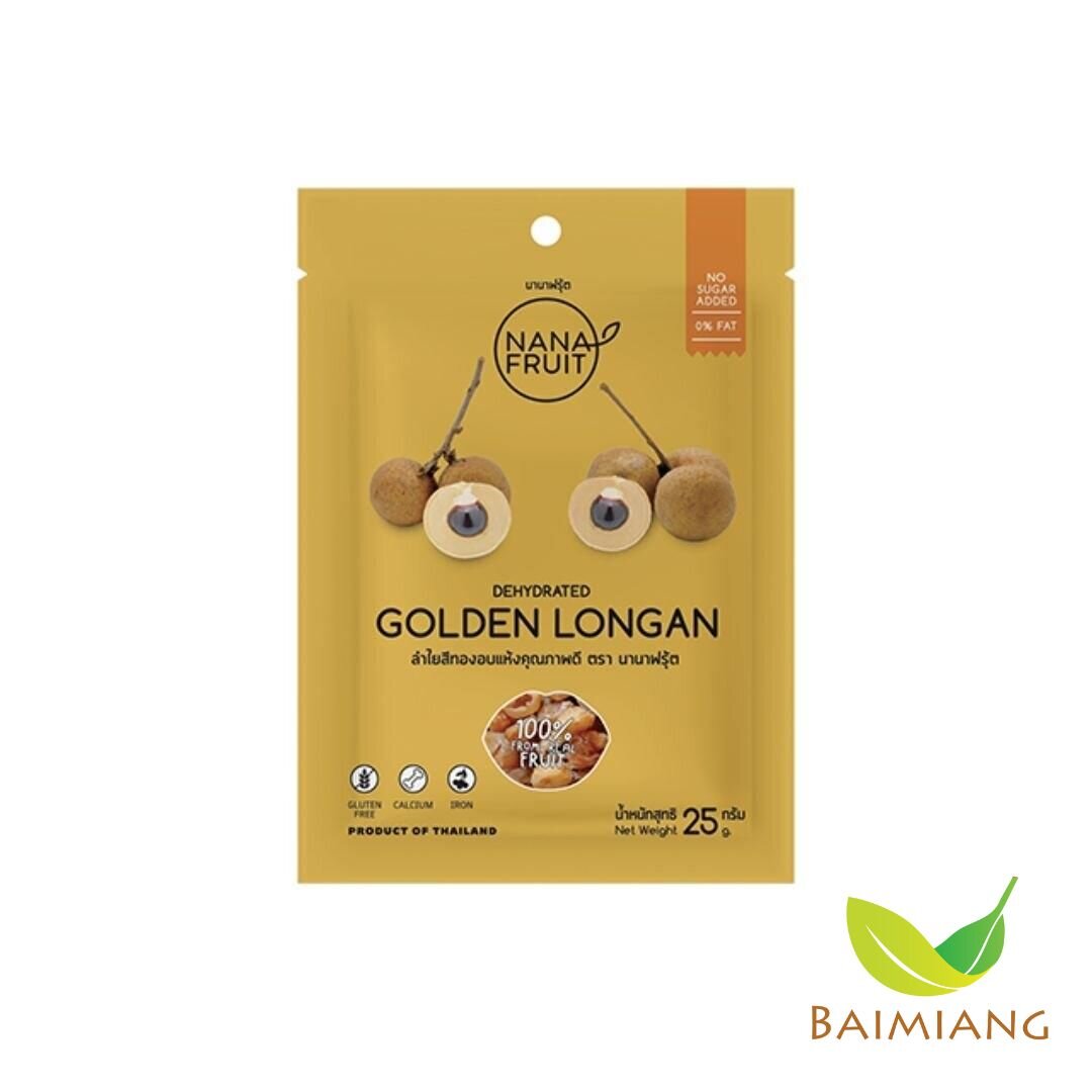Nana Fruit นานาฟรุ๊ต ลำไยสีทองอบแห้ง ขนาด 25 g. (02682) - Baimiang ...