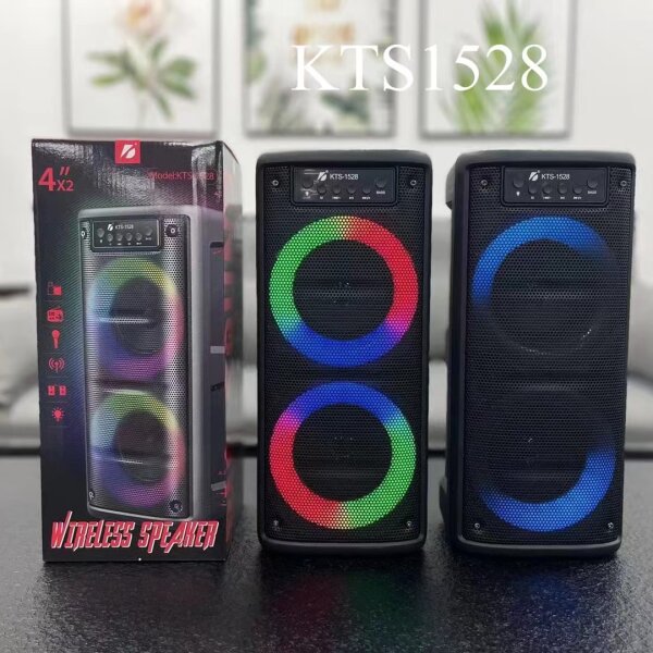 ลำโพงบลูทูธ KTS-1528 2ดอก4 เสียบไมค์ได้ เสียงดี ปรับไฟ ปรับระดับเสียงได้ - myhappyphones