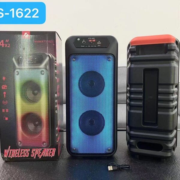 ลำโพงบลูทูธ KTS-1622 2 ดอก 4.5 นิ้ว เสียงดี พกพา มีไฟ - myhappyphones
