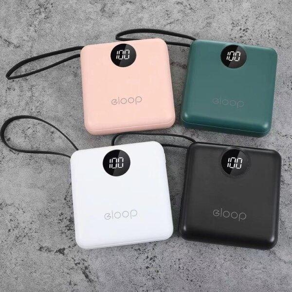 แบตสำรอง e-Ioop 30000 แอมป์ E31 เล็กกระทัดรัด ชาร์จเร็วจอแสดง %แบต 3in1 3 สายชาร์จ ip micro type ...