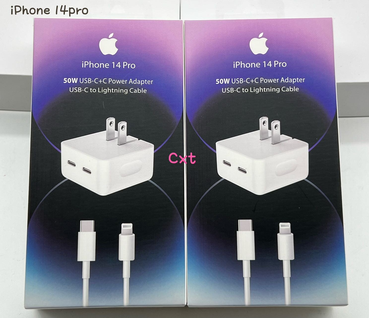 ชุดชาร์จ lightning 50w ip14 pro 2 ช่อง USB-C ชาร์จเร็วมาก - myhappyphones