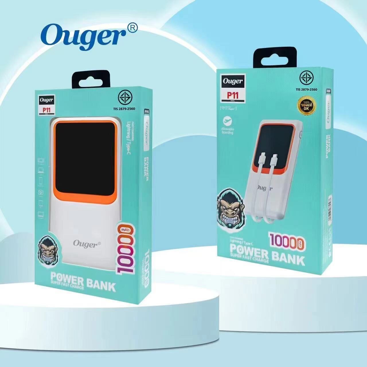 OUGER รุ่น P11 Powerbank แบตสำรอง10000mAh พาวเวอร์แบงค์ มีสายในตัว fast ...
