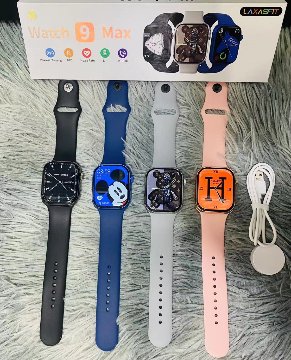 WATCH 9 MAX 4สี Smartwatch สมาร์ทวอทช์ นาฬิกา สัมผัสได้เต็มจอ wireless ...