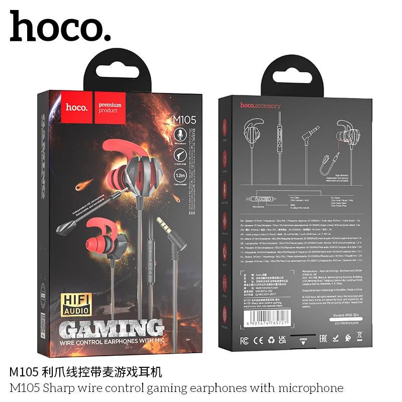 Hoco M105 หูฟังเกม มีไมค์ในตัว เสียงดี ไม่แตก เบสเเน่น - myhappyphones