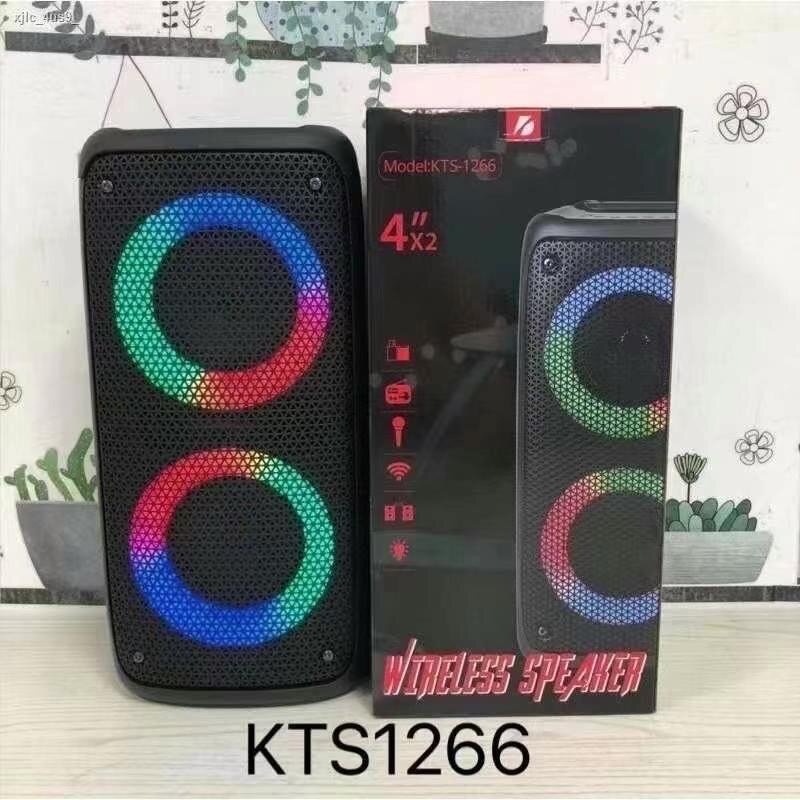 ลำโพงบลูทูธ 4 นิ้ว 2 ดอก เสียงดี พกพา มีไฟLEDวิ่ง KTS1266 - myhappyphones
