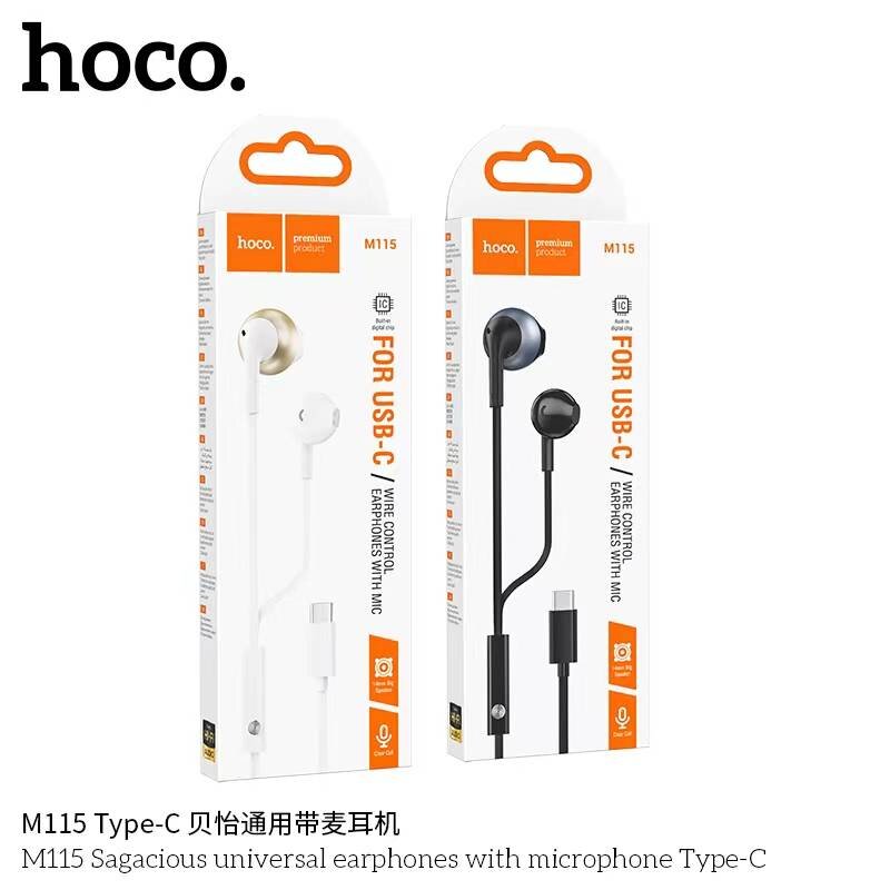 HOCO M115 หูฟังอินเอียร์ แบบ TYPE-C Jia universal earphone with ...