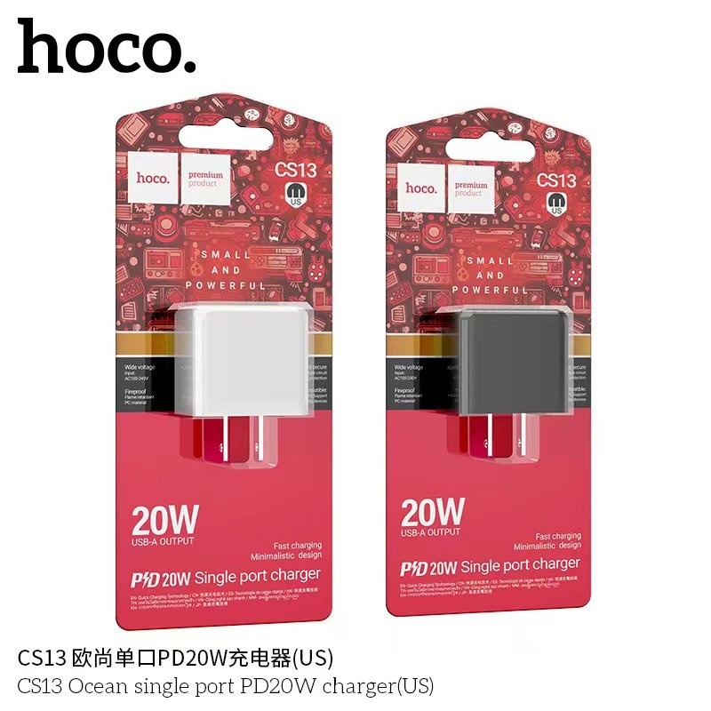 hoco. CS13 20W หัวชาร์จ USB-C t Single port charger - myhappyphones