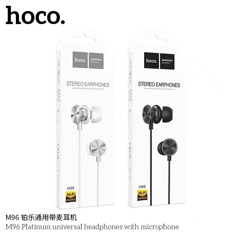 Hoco M96 platinum music ชุดหูฟังแบบมีสายพร้อมไมโครโฟนควบคุมด้วยปุ่ม ...