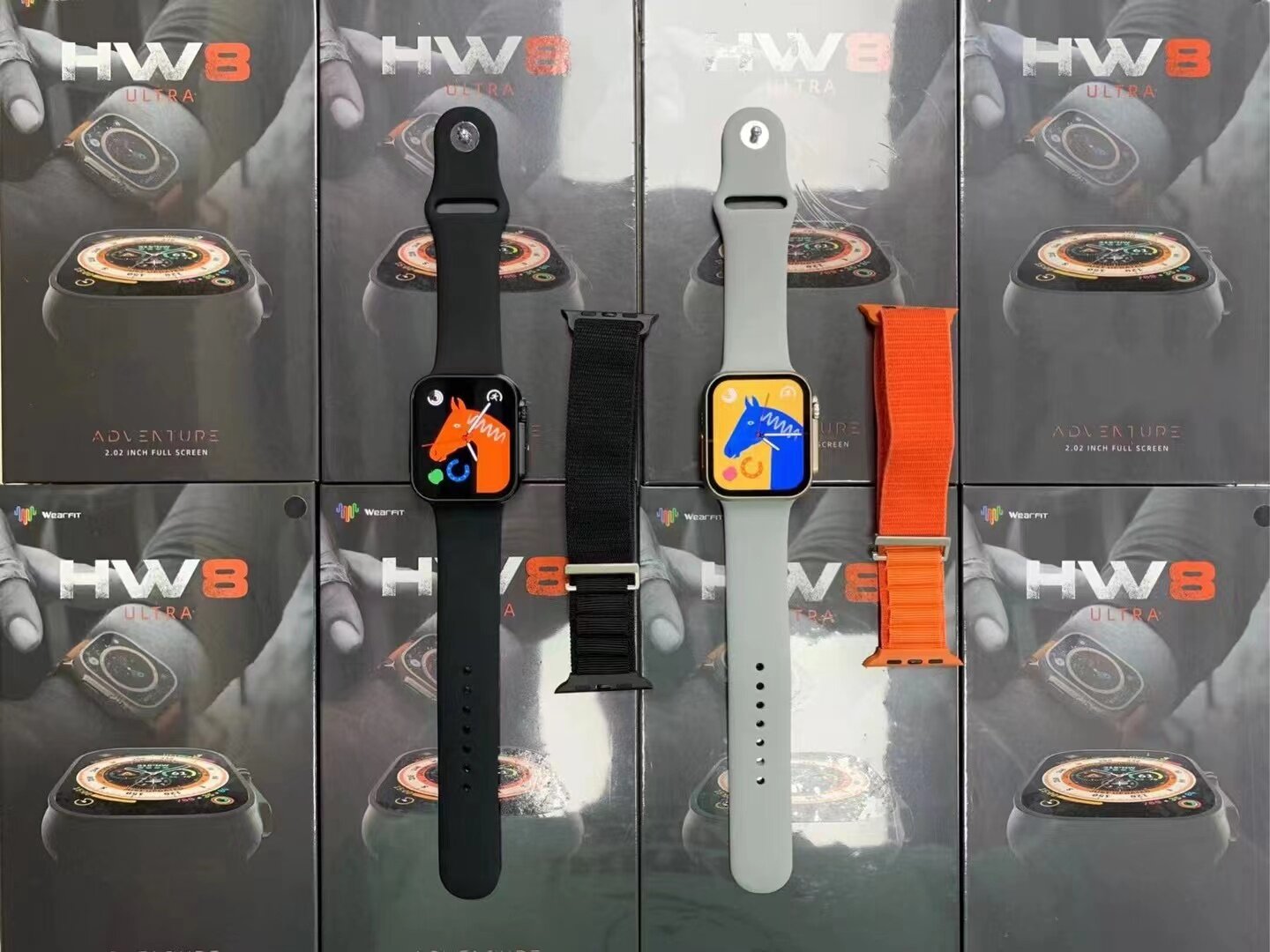 HW8 Ultra แถมสาย 2เส้น มี 2สี Smartwatch สมาร์ทวอทช์ นาฬิกา สัมผัสได้เต็มจอ 2.02 นิ้ว wireless ...