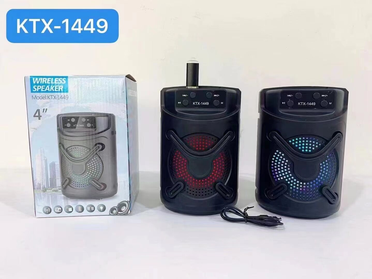 ลำโพงบลูทูธ 4นิ้ว KTS-1449 รองรับ USB/ memory card/ FM Bluetooth Speaker - myhappyphones