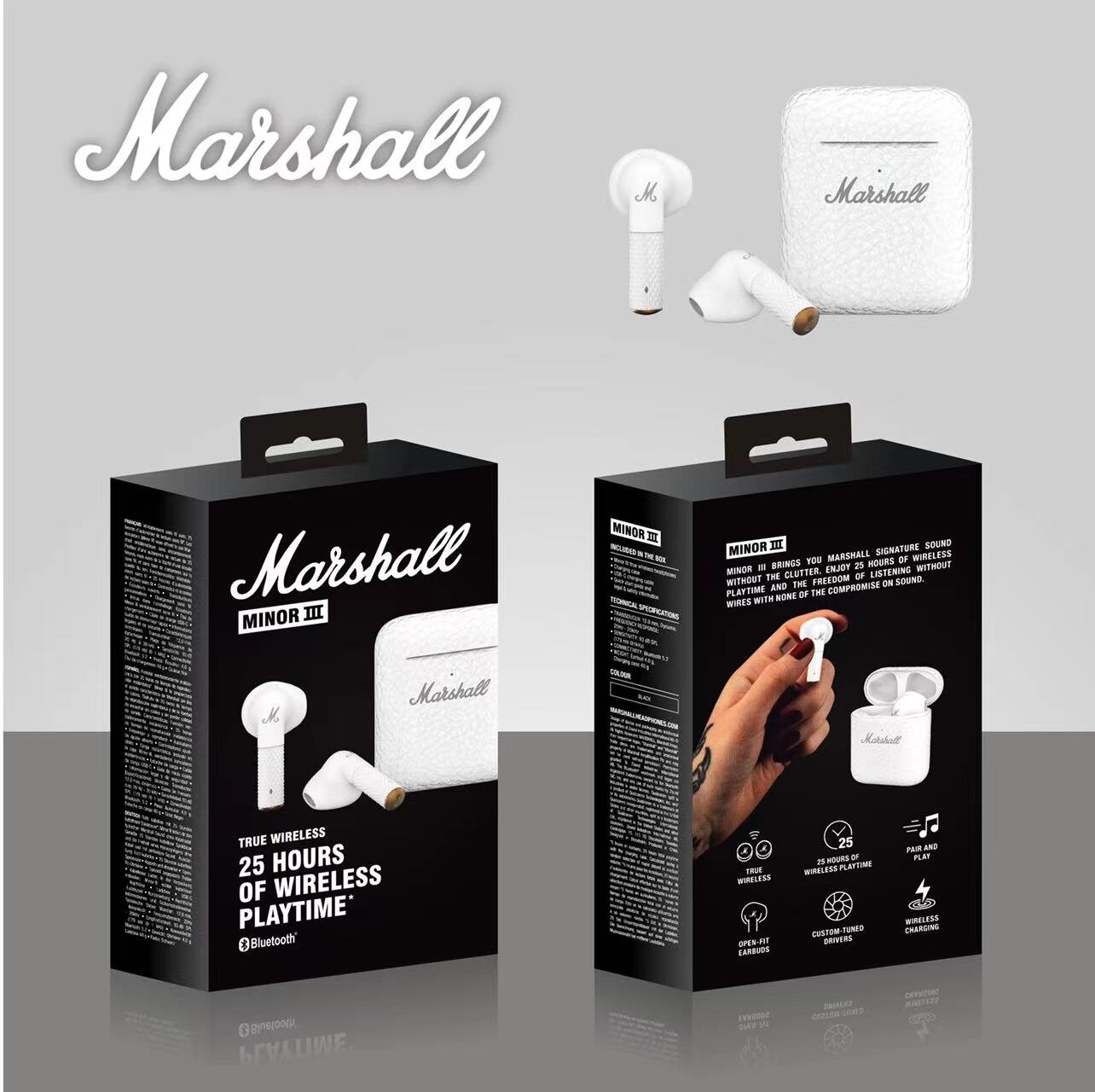 MarshaII Minor III หูฟังบลูทูธ Bluetooth earbuds คลาสสิค ขนาดเล็ก ใส่ ...