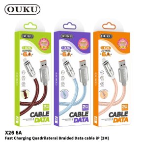 มีทุกรุ่น 2 เมตร OUKU X26 6A สายชาร์จเร็ว DATA CABLE สายชาร์จโทรศัพท์มือถือ สายถัก สำหรับ L ...
