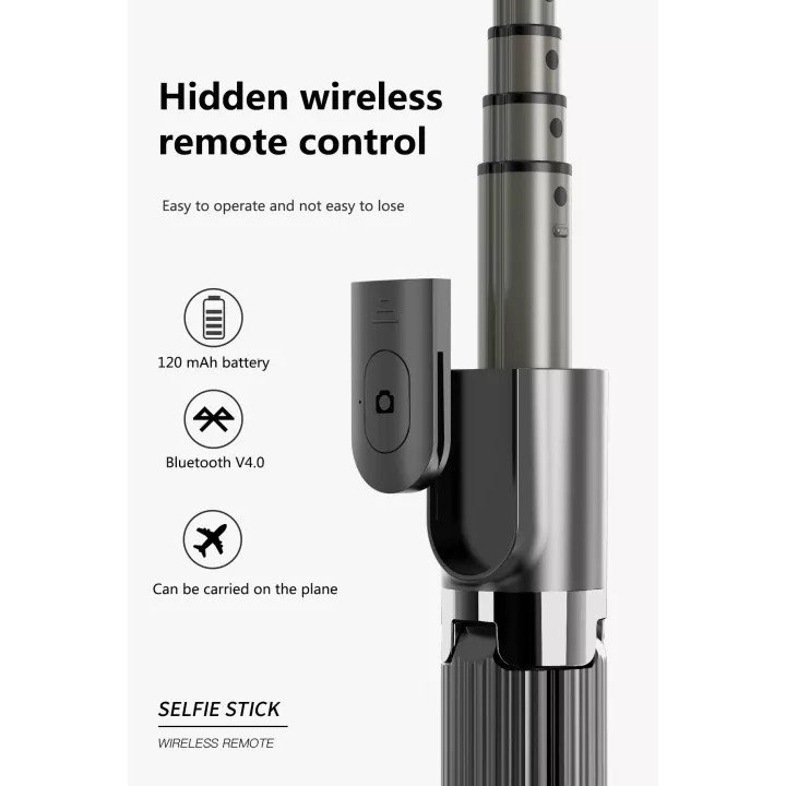 ไม้กันสั่นสำหรับมือถือ รุ่น L08 ขาตั้งกล้อง พร้อมไม้เซลฟี่ และรีโมทชัต ...