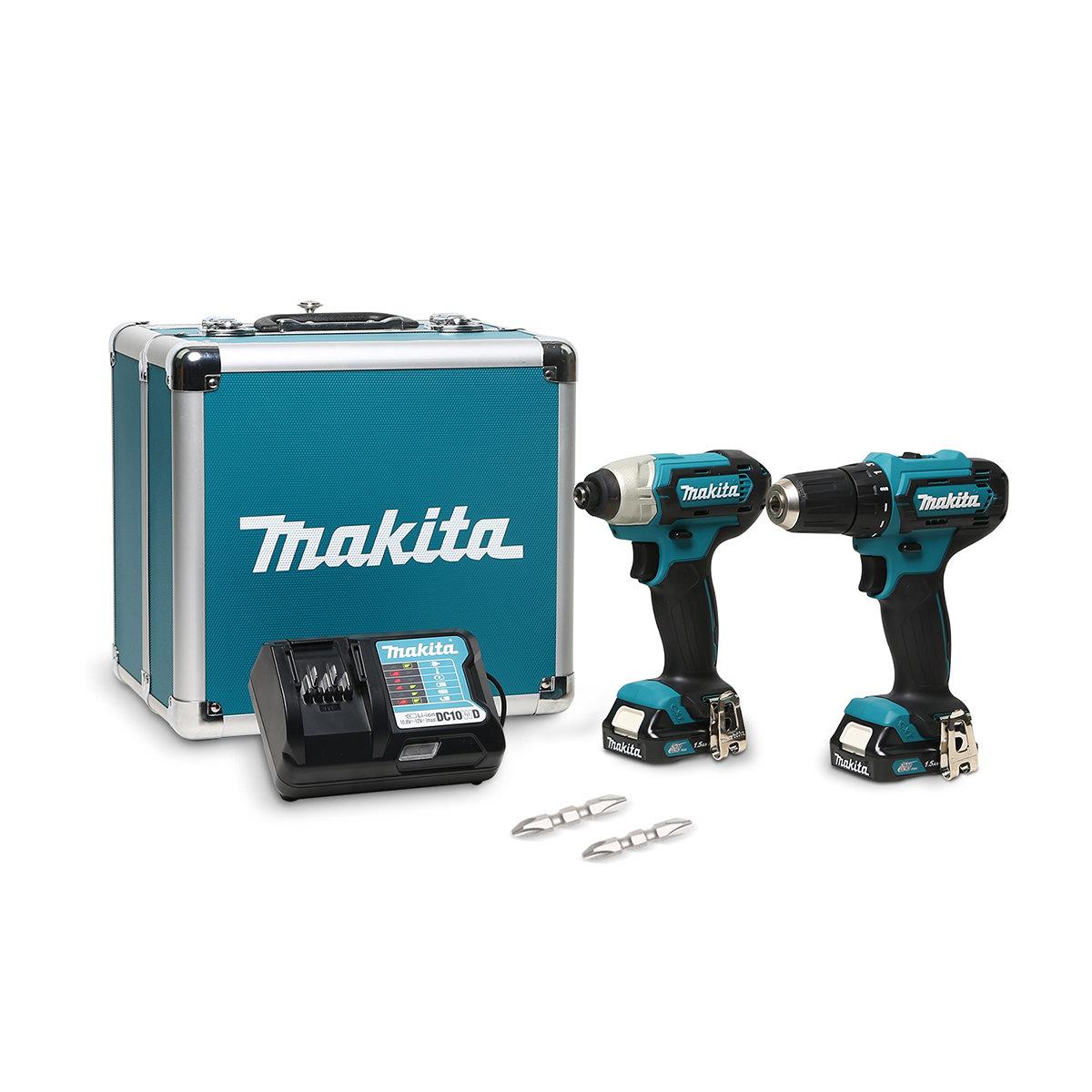 MAKITA ชุดสว่านกระแทกไร้สาย CLX228X1 COMBO KIT HP333DZ+TD110DZ+BOX 12V ...