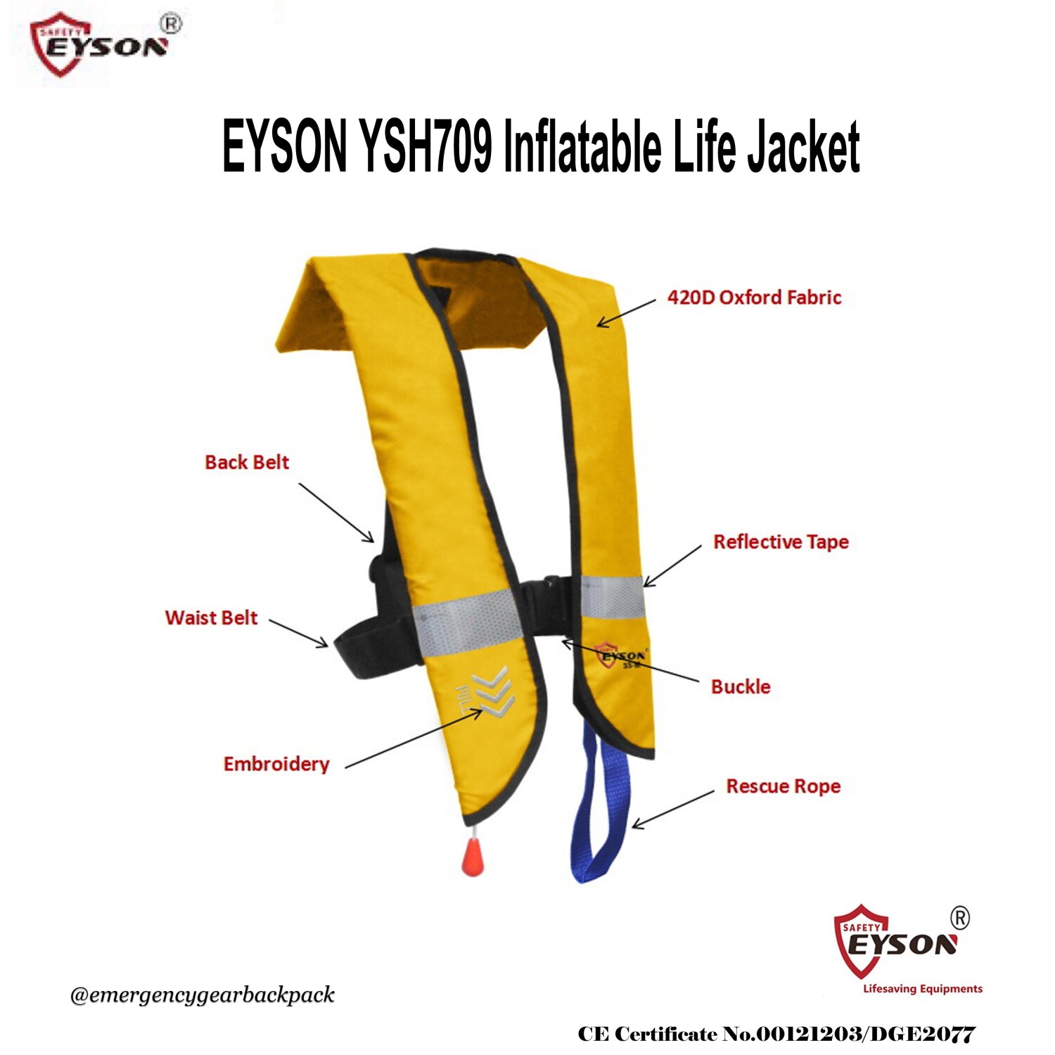 Life Vest For Heart Patients Eyson Inflatable Life Jacket Life Vest ...