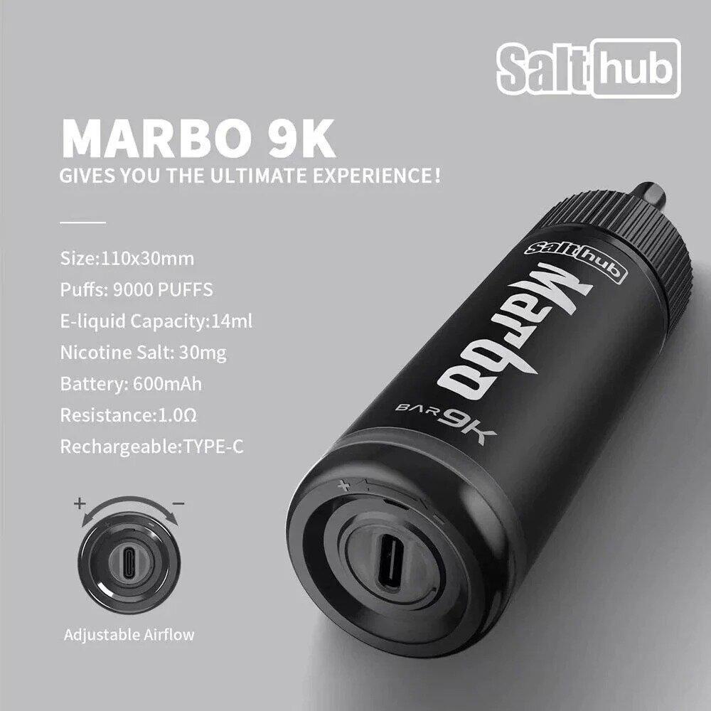 Marbo Bar 9K 9000 Puffs Disposable Pod 600mAh 14ml Nic 3% USB Type-C ...