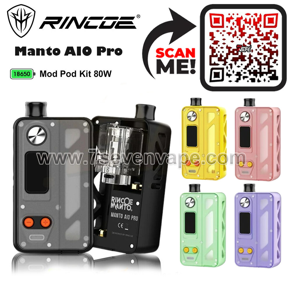 Rincoe Manto AIO Pro Pod Kit 80W (Single Battery 18650) USB Type-C ...