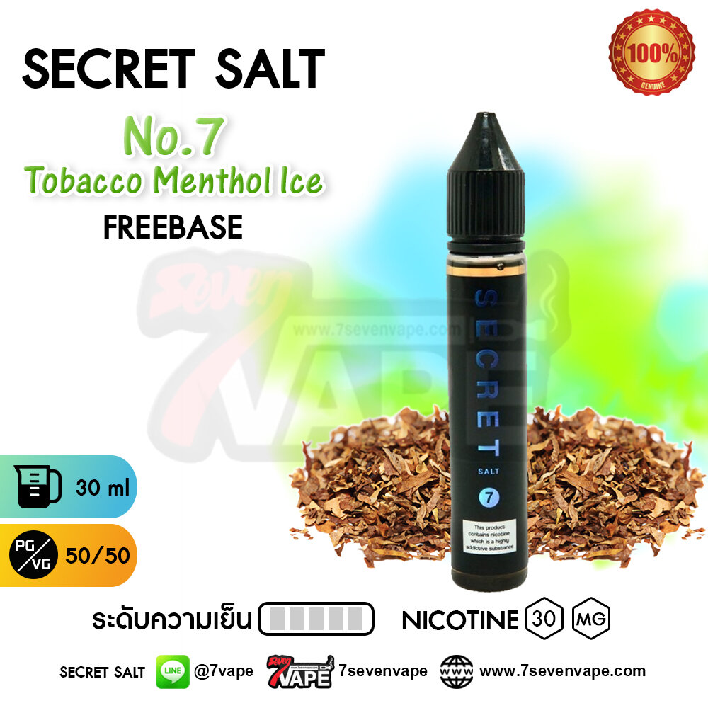 Secret Salt No.7 Tobacco Menthol Ice Salt Nic 30ml [ แท้ ] | ซีเคร็ตซอ ...