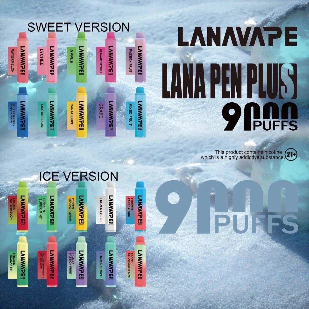 Lana Pen Plus 9000 Puffs Disposable Pod 650mAh 15ml Nic 3% USB Type-C ...