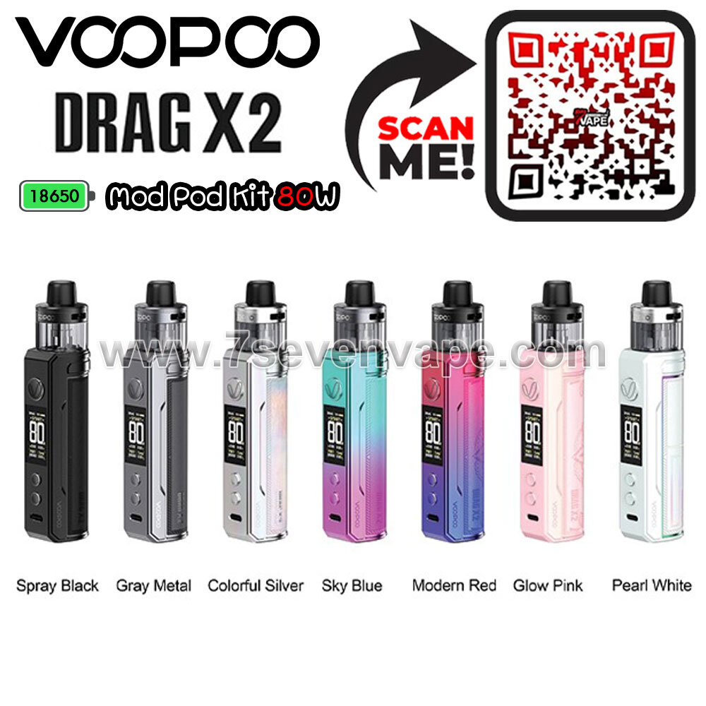 VOOPOO DRAG X2 Mod Pod Kit 80W (Single Battery 18650) USB Type-C ...