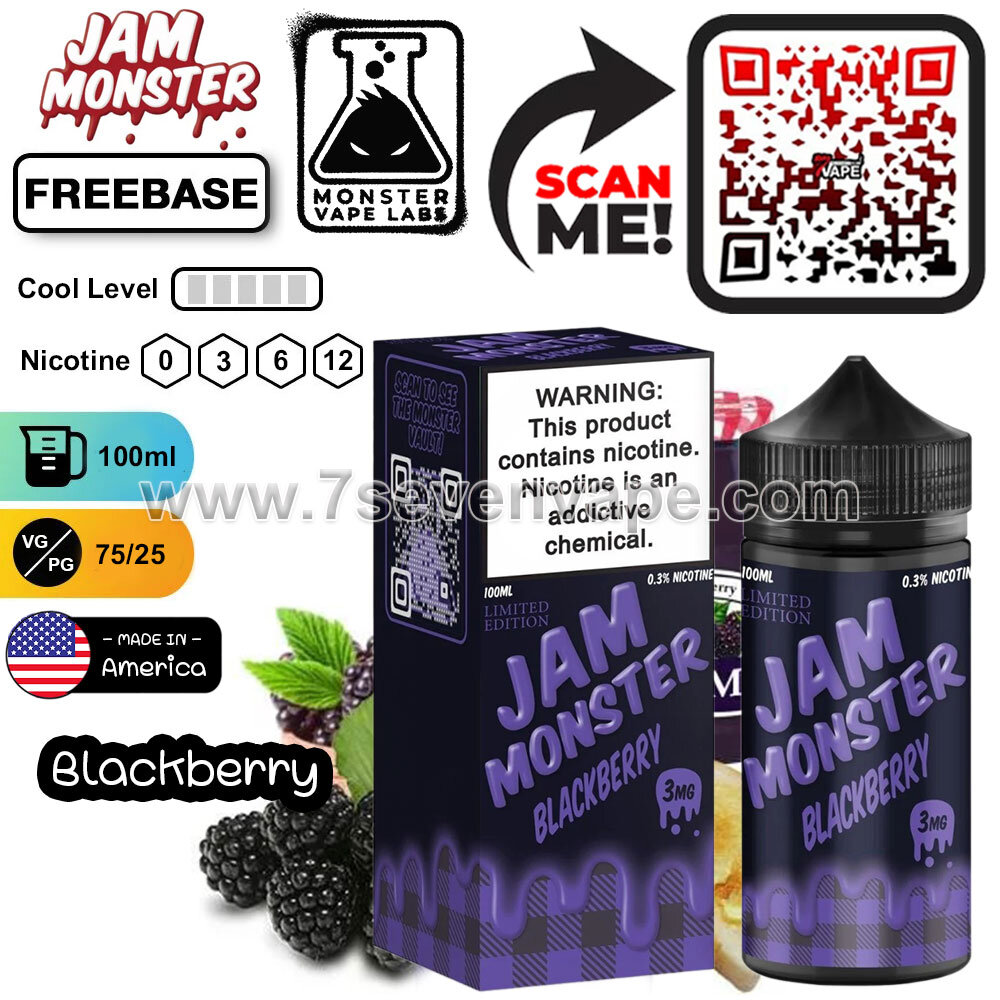 Jam Monster Blackberry Freebase 100ml Usa By Monstervapelabs [ แท้