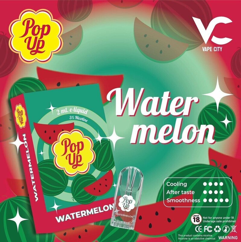VC Pop Up POD Watermelon 2ml Hua Namya Nic 3% [ แท้ ] | หัวน้ำยาแตงโม [ ใส่เครื่องตระกูล RELX ...