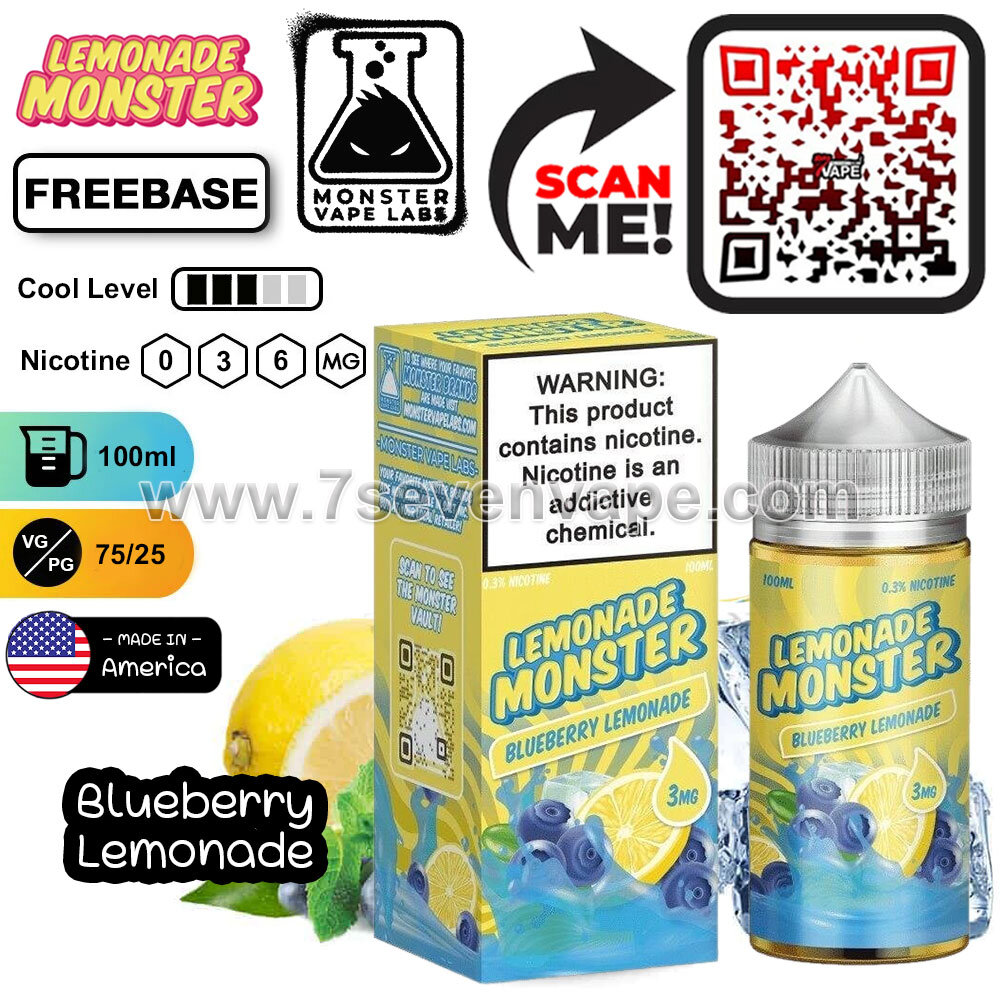 Lemonade Monster Blueberry Lemonade Freebase 100ml Usa By