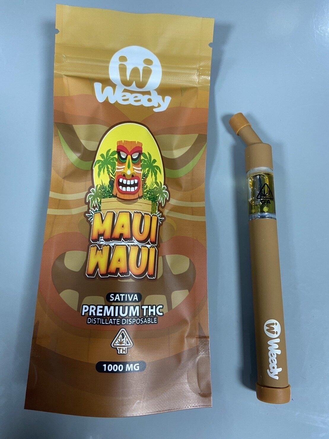 Weedy Maui Waui (SATIVA) Premium THC (USA) Distillate Disposable Pod ...