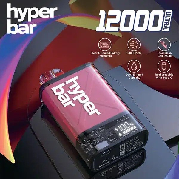 Hyperbar Ultra 12000 Puffs Disposable Pod 600mAh 20ml Nic 5% [ แท้ ...