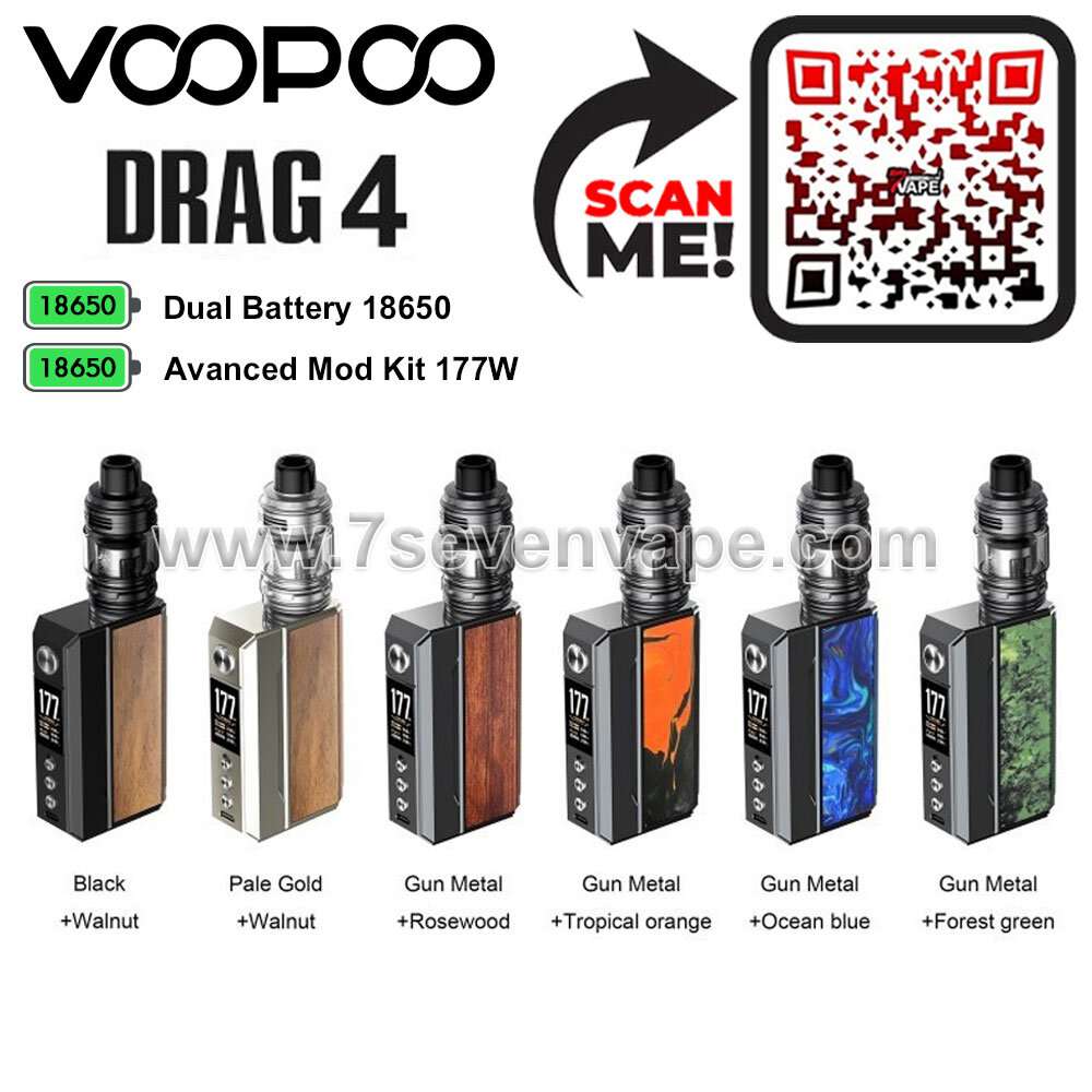 VOOPOO Drag 4 Advanced Mod Kit 177W (Dual Battery 18650) USB Type-C ...