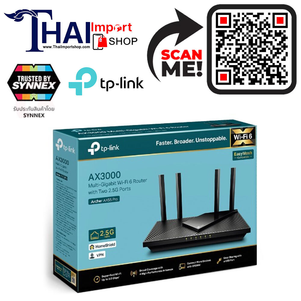 TP-Link AX3000 Multi-Gigabit Wi-Fi 6 Router with Two 2.5G Ports Model ...
