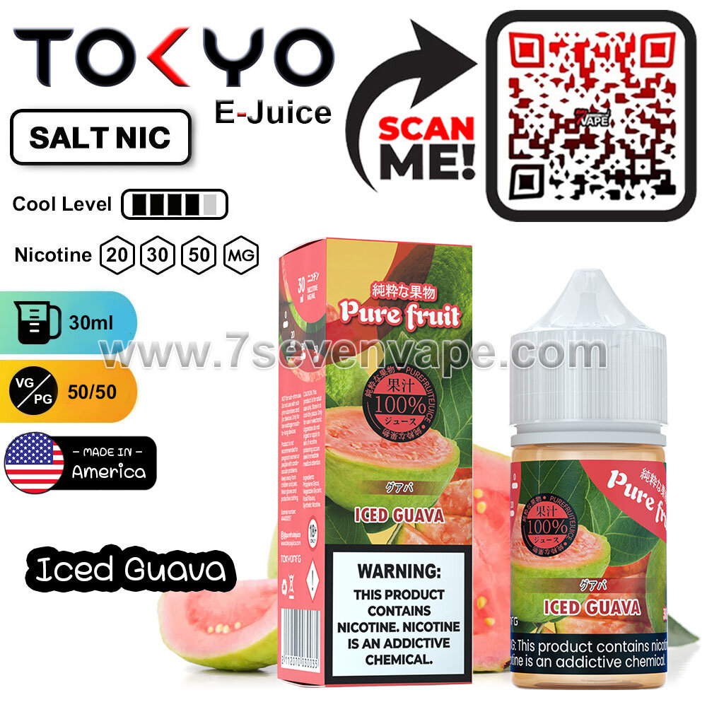 Tokyo Pure Fruit Iced Guava Salt Nic 30ml (USA) By Tokyo E-Juice [ แท้ ...